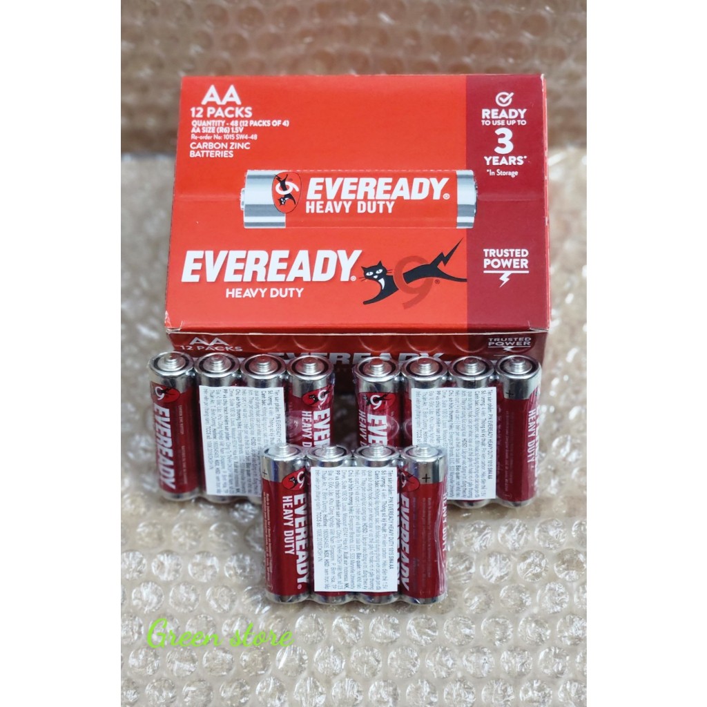 Pin tiểu mèo đỏ AA 1.5V EVEREADY Heavy Duty dùng cho remote TV, đồng hồ ...