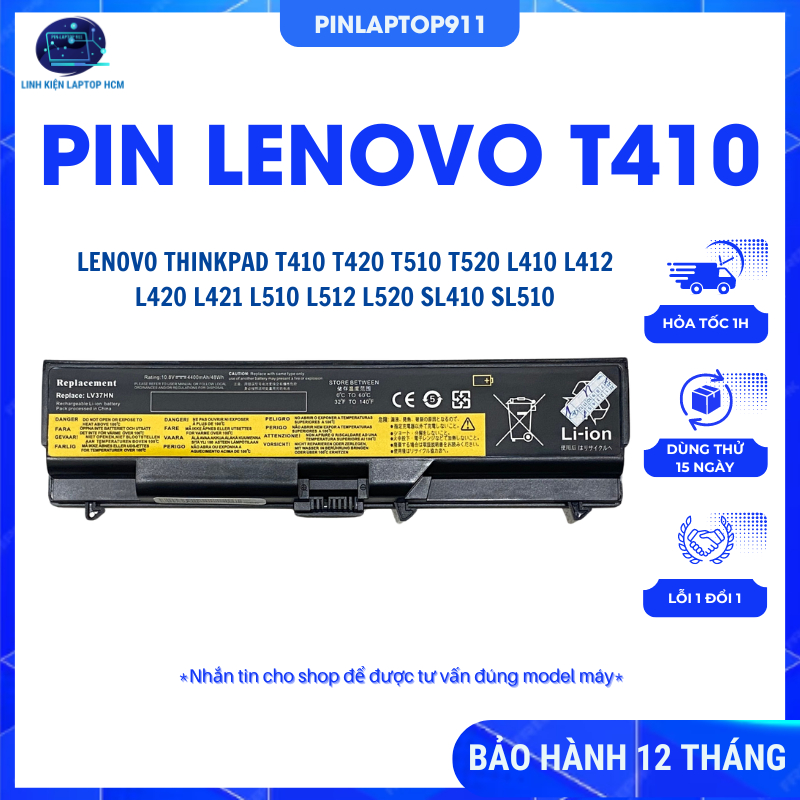 Pin laptop Lenovo ThinkPad T410 T420 T510 T520 L410 L412 L420 L421 L510 ...