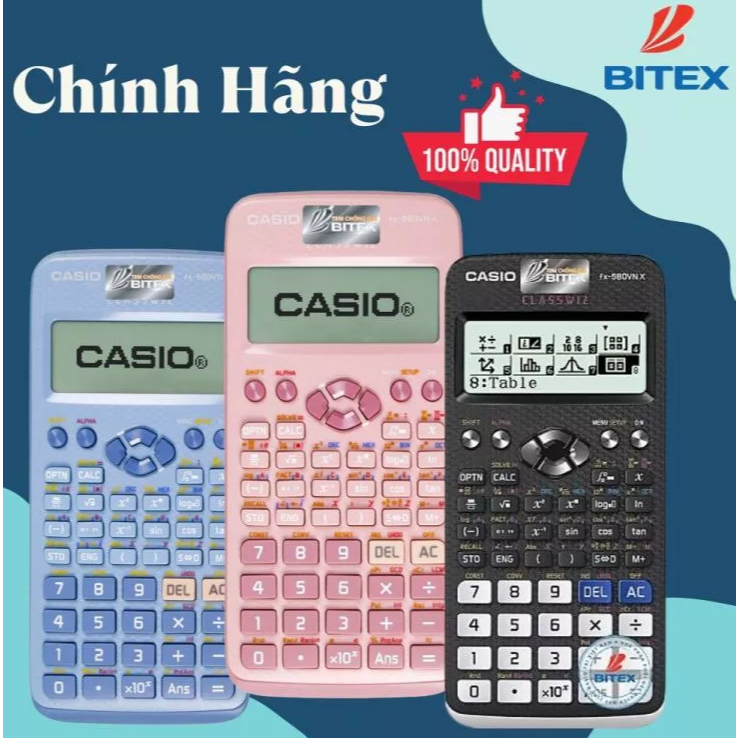 Máy tính Casio FX-580VN X dành cho học sinh cấp 3, bảo hành 7 năm, máy ...