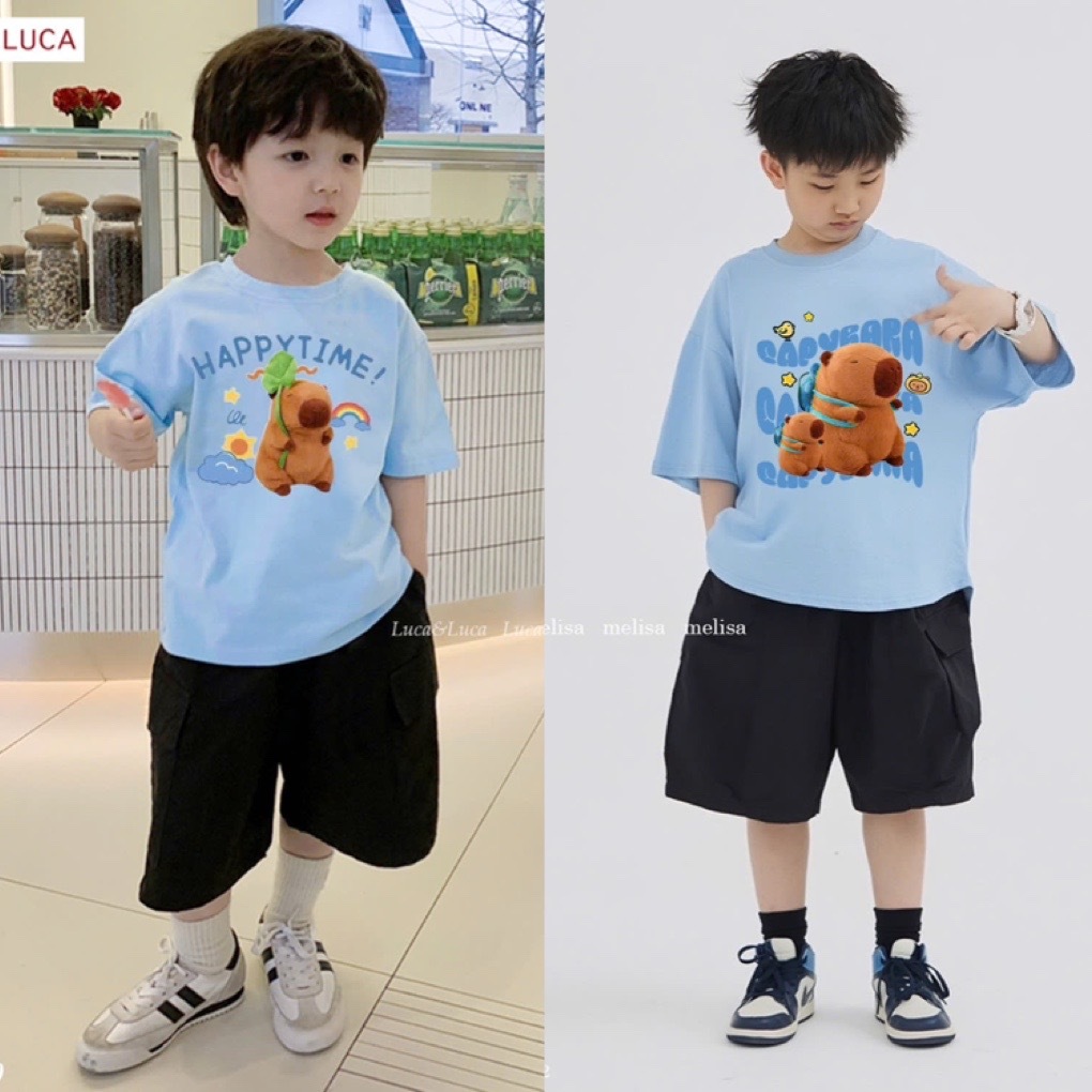 Điệu kids- Set bộ áo thun quần kaki bé trai 2 mẫu Two Capybara - Happy ...