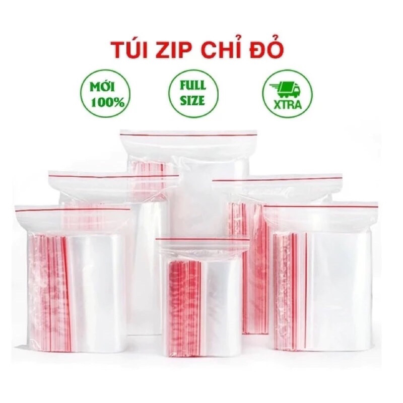 Túi zíp chỉ đỏ (0,5kg-1kg/1size) hàng dày, đẹp , đủ size | Shopee Việt Nam