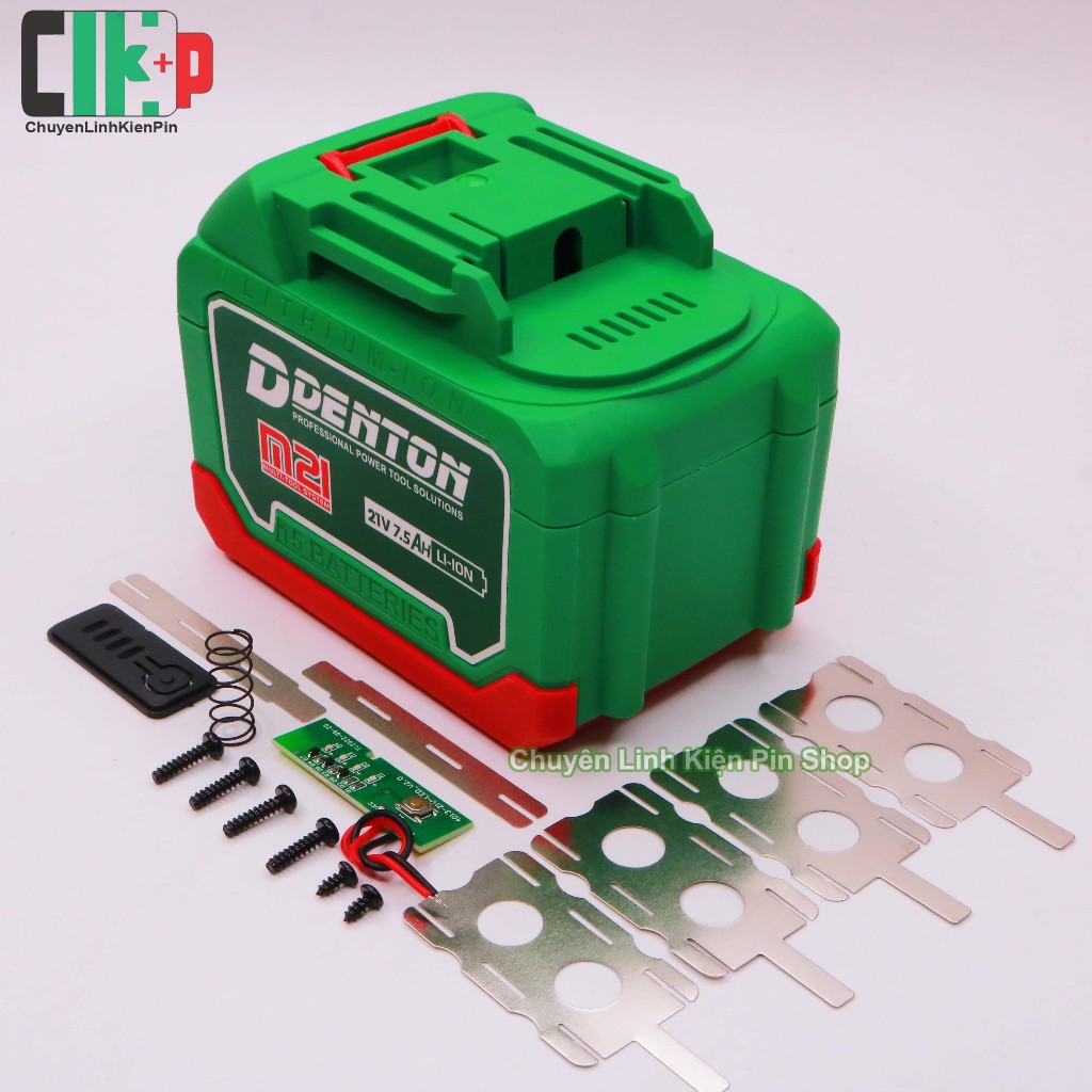 [ 3PCS XANH ] Vỏ báo pin DENTON 5s 3P đóng 15 cell 18650, chống sốc có ...