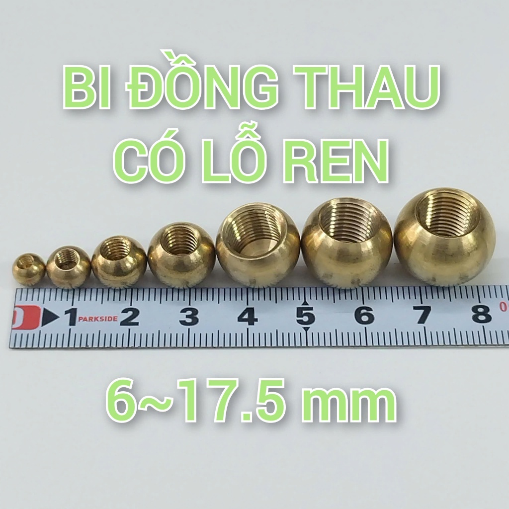[H62 REN] Bi đồng thau H62 có lỗ ren size 6 8 10 12 15 16 17.5 mm x ren ...