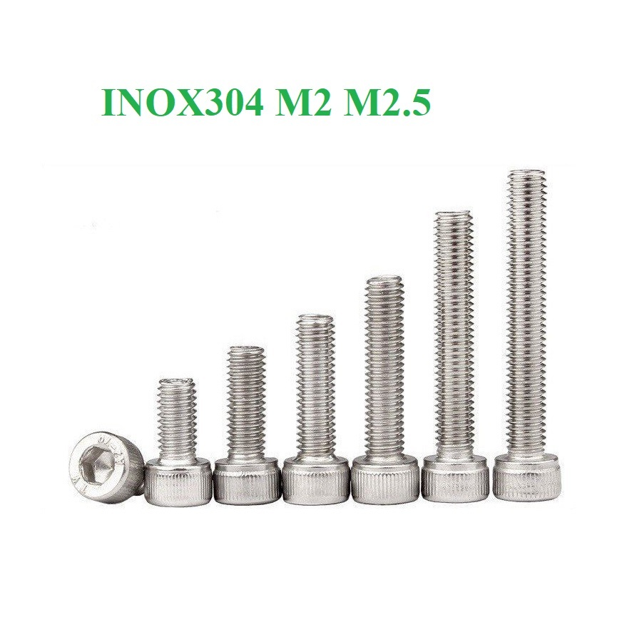 10 cái M2,M2.5 Bulong lục giác chìm đầu trụ inox 304 M2,M2.5 | Shopee ...