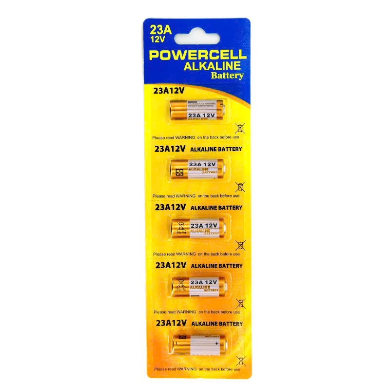 Vỉ 5 Viên Pin ALKALINE 23A 27A 12V Pin điện áp cao cho Chìa khóa điện, điều khiển cửa cuốn ...