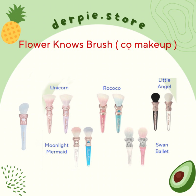 Cọ makeup Flower Knows Fairytales / Swan / Mermaid / Angel / Strawberry - tơ mềm mịn, không xơ ...