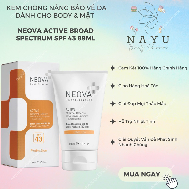[HÀNG CÔNG TY] KEM CHỐNG NẮNG BẢO VỆ DA DÀNH CHO BODY & MẶT NEOVA ACTIVE BROAD SPECTRUM SPF 43 ...