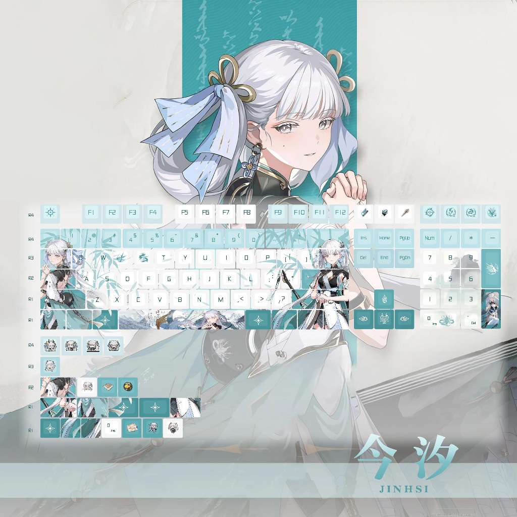 Keycap Wuthering Waves Jinhsi thick PBT xuyên led in dyesub 5 mặt 129 ...