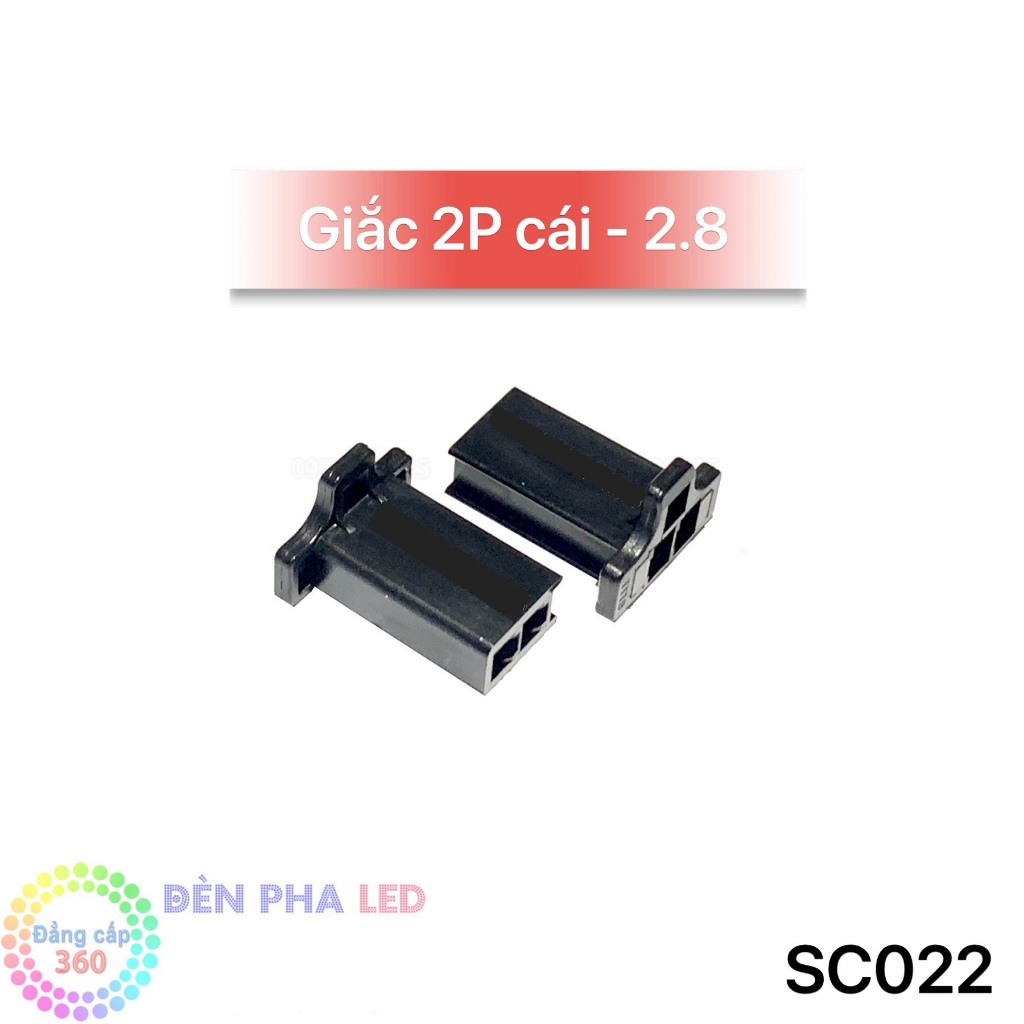 [50 đầu] giắc nhựa 2 lỗ 2.8 CÁI - ĐEN - jack 2p pin, dùng cos socket ...
