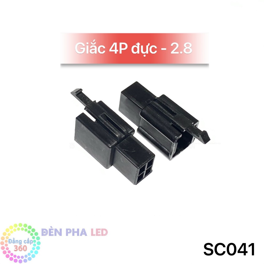 [50 đầu] giắc nhựa 4 lổ 2.8 ĐỰC - ĐEN , jack 4p pin, dùng cos socket ...