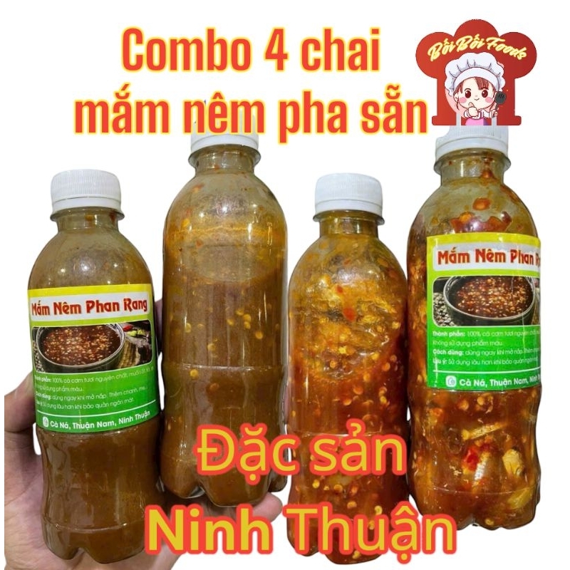 combo 4 chai mắm nêm pha sẵn Phan Rang ( Đặc sản Ninh Thuận) cá cơm ...