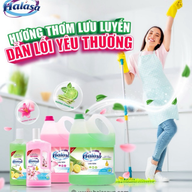 Nước lau sàn Halasa diệt khuẩn 99,99% giúp xua đuổi muỗi và côn trùng ...