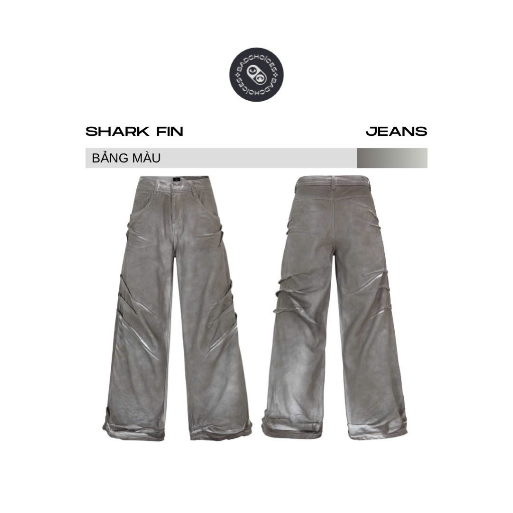Bad Choices | Quần Jean Shark Fin Wide-Leg ống rộng Wash màu Streetwear ...