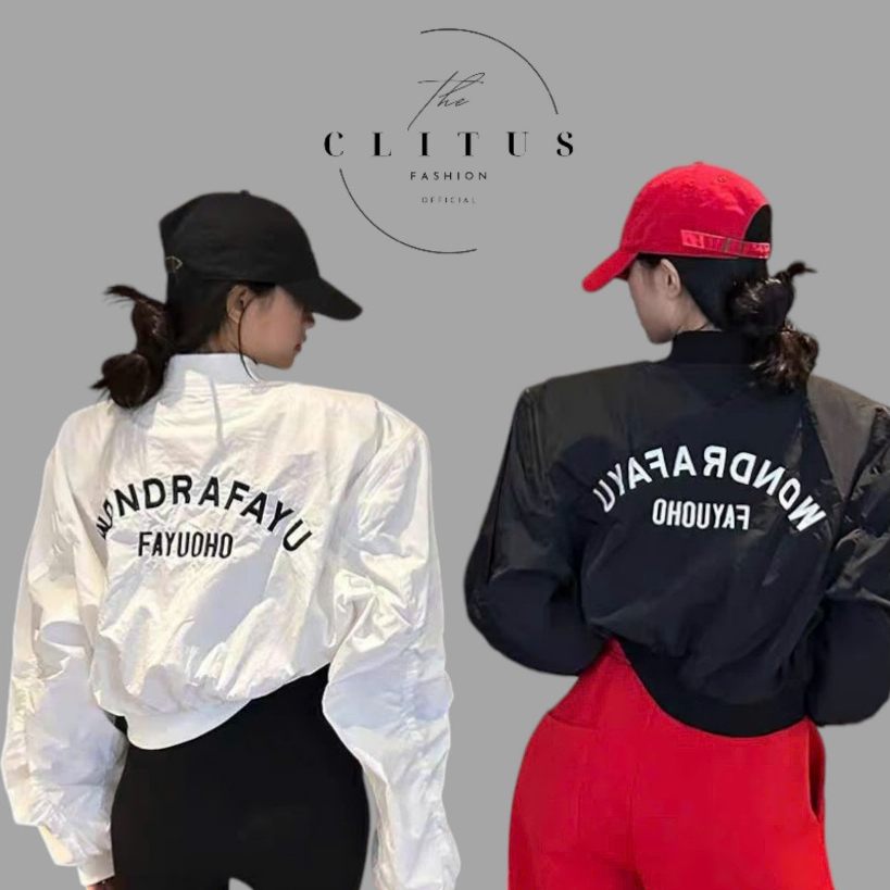Áo Khoác Dù Nữ In logo Sau Lưng From Croptop - CLITUS FASHION | Shopee Việt Nam