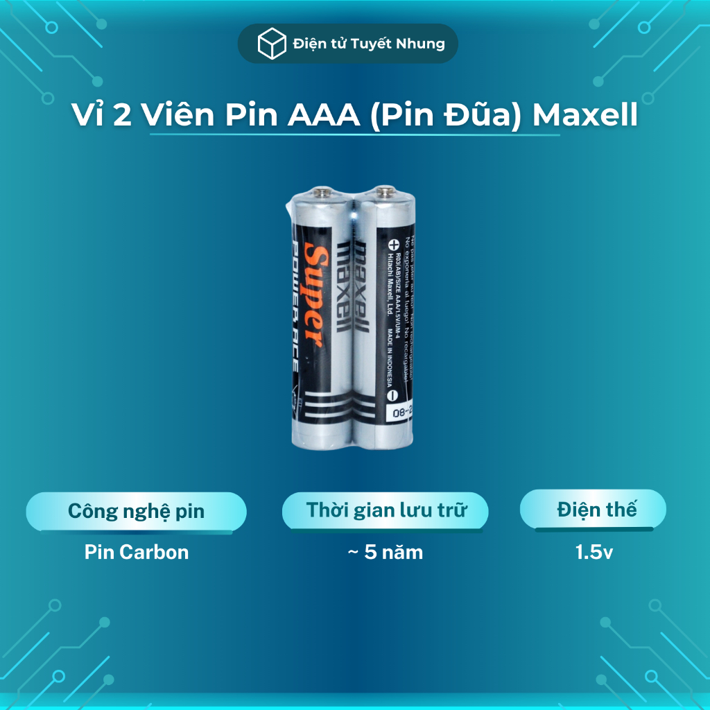 Pin AAA (Pin Đũa) Maxell R03(AB)2P Black Chính Hãng - Pin 3A Vỉ 2 Viên ...