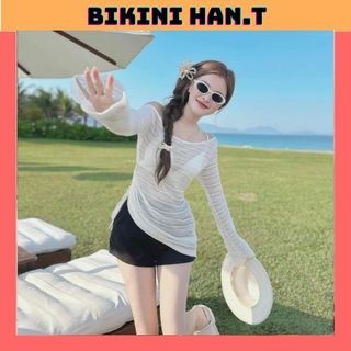 Đồ bơi Thời Trang đi biển Sét 3 món áo bra kèm khoác có mút quần POLY UMI xịn kèm áo ren chuẩn ...
