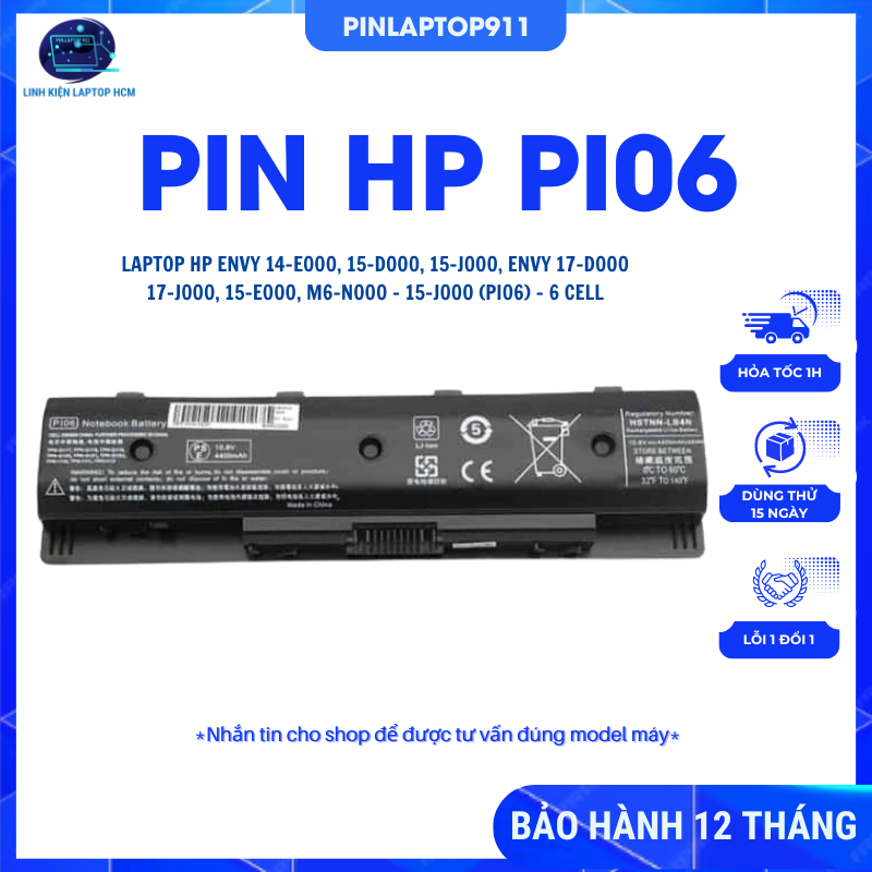 Pin Dùng Cho Laptop HP Envy 14-e000 15-d000 15-j000 17-d000 17-j000 15 ...
