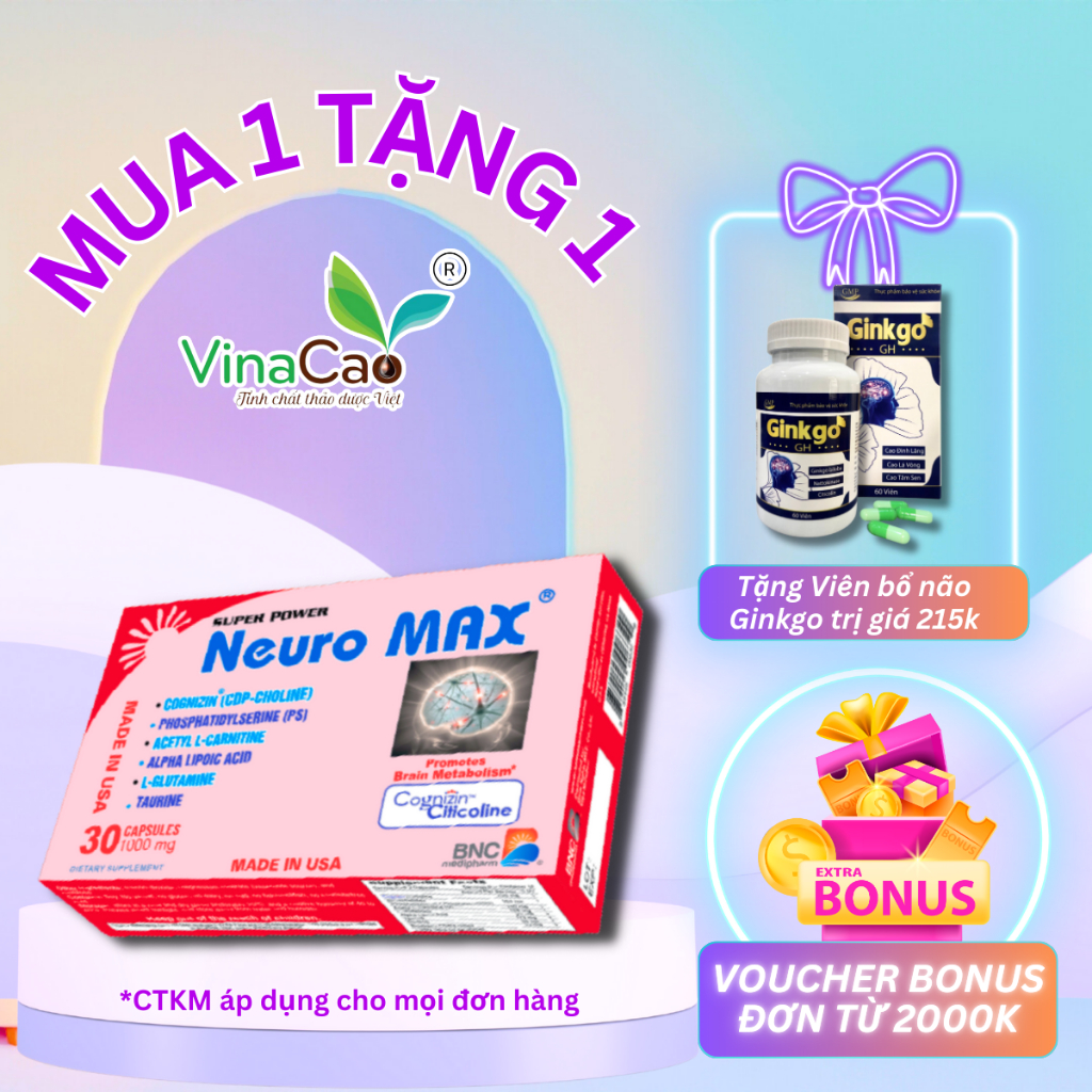 [MUA 1 TẶNG 1] Viên bổ não Super Powder Neuro Max chính hãng | Shopee ...