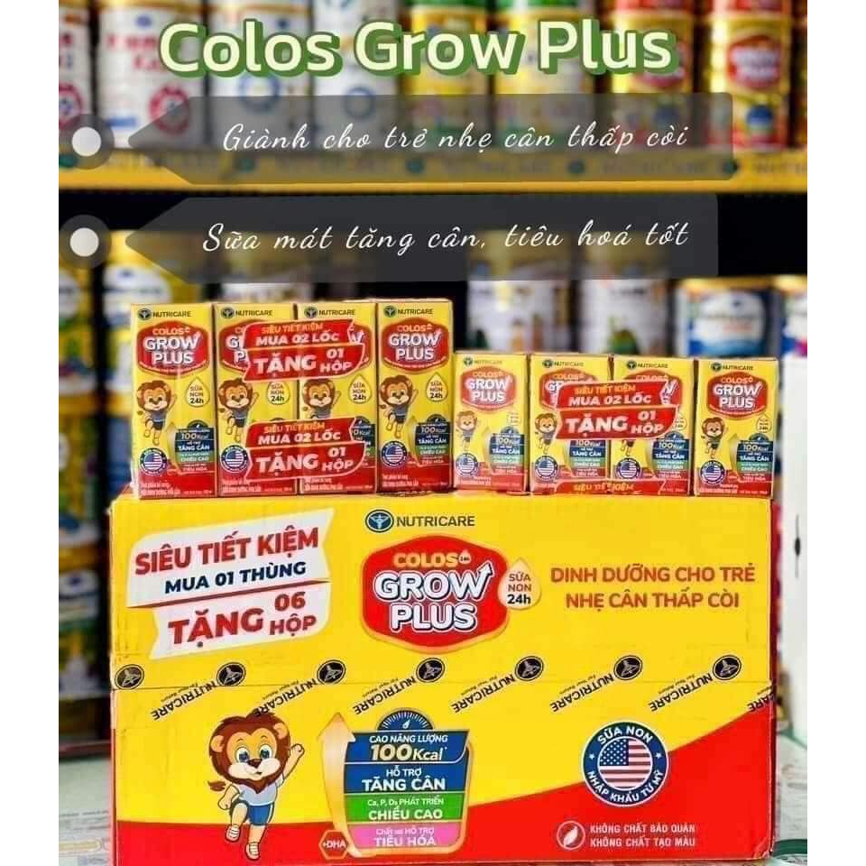 Thùng sữa nước pha sẵn Nutricare Colos 24h Grow Plus phát triển toàn ...