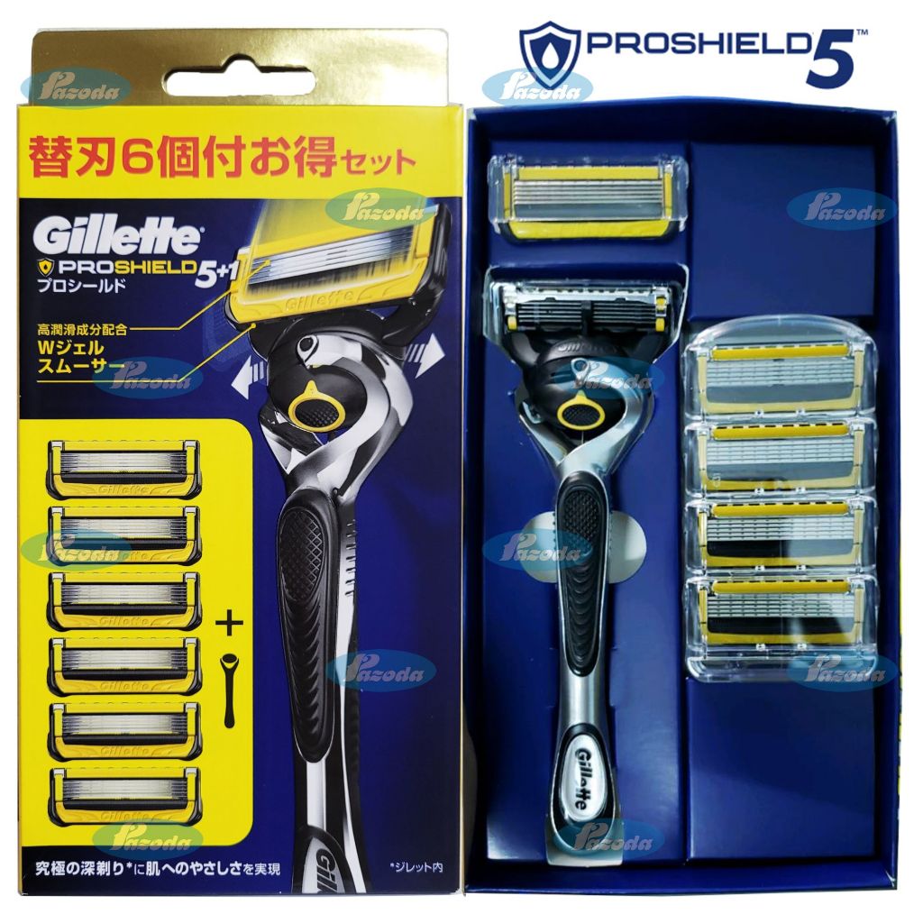 Hộp dao cạo râu Gillette Proshield5 (1 tay cầm xoay chiều và 6 đầu cạo ...