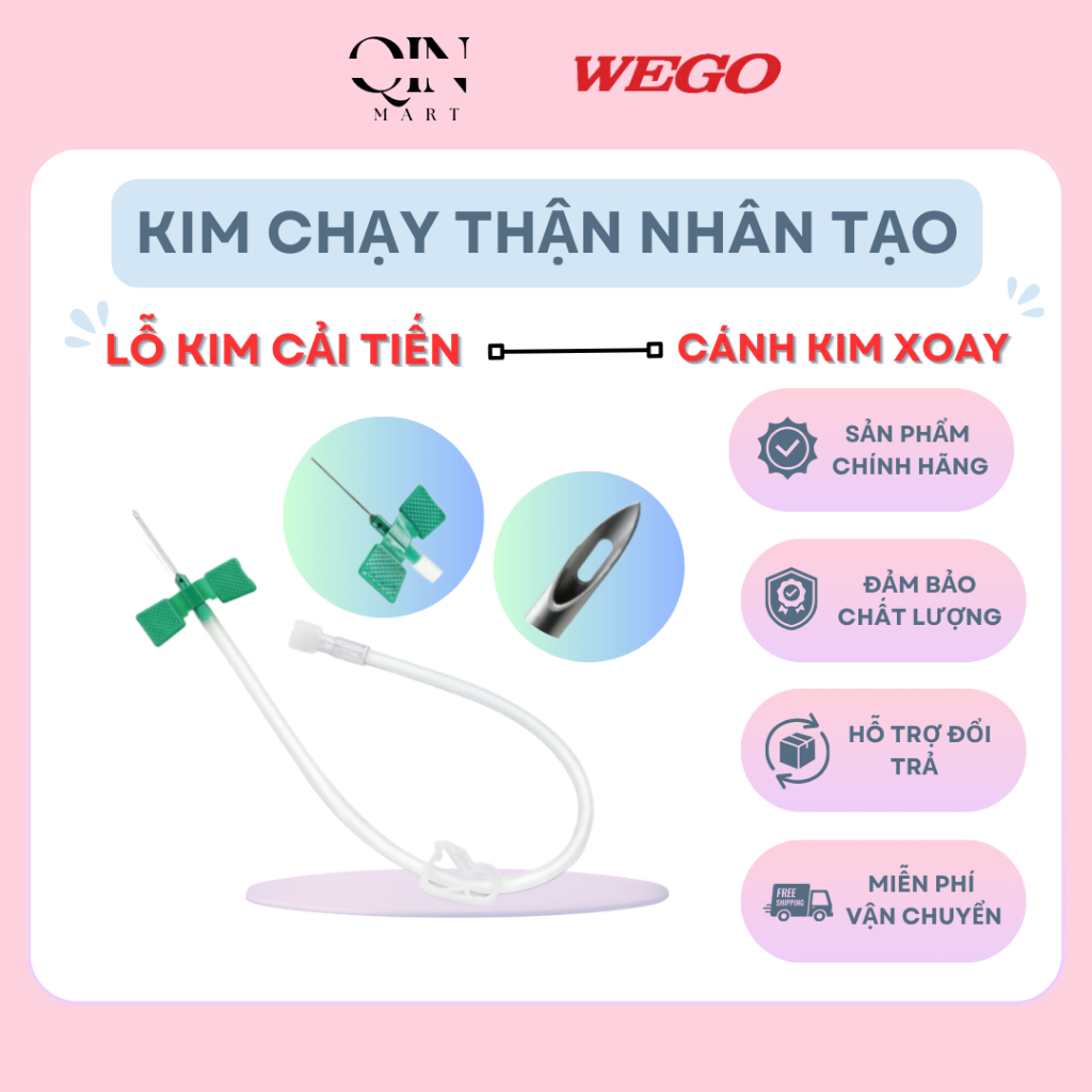 Kim chạy thận nhân tạo 16G lỗ kim cải tiến cánh xoay thao tác dễ dàng ...