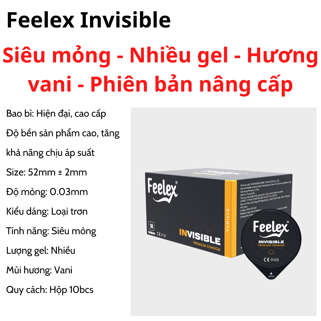Bao cao su Feelex gân gai, nhiều gel bôi trơn - Hộp 10 bcs | Shopee ...