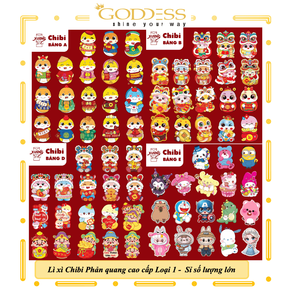 COMBO 10 cái Lì Xì Chibi Chipi - Bao Lì Xì Hoạt Hình Tết Con Rắn Dễ ...