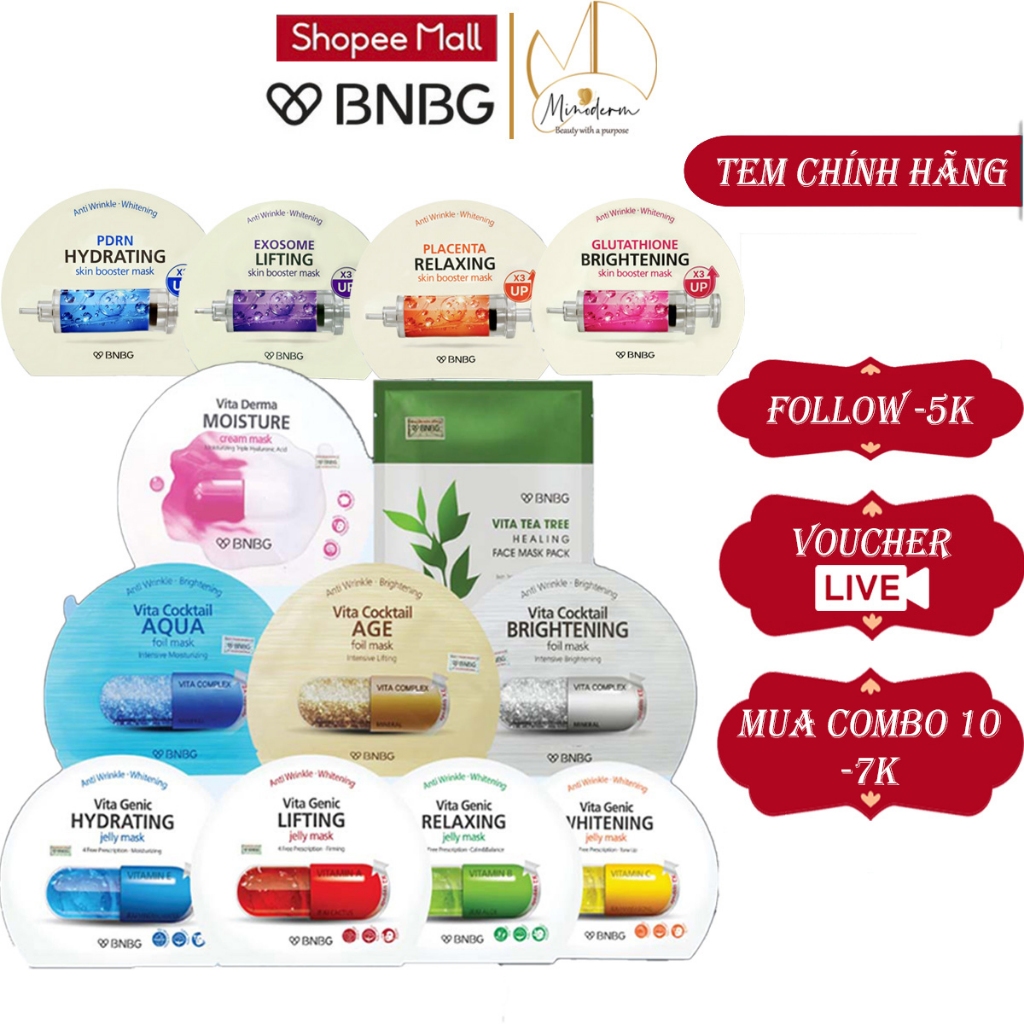 Mặt Nạ BNBG Vita Genic Jelly Mask 30ml dưỡng trắng, phục hồi, cấp ẩm đa ...