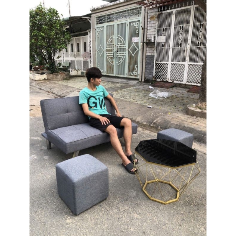 GHẾ SOFA NỆM SIZE CHẤT LIỆU DA SIMILI VÀ VẢI size 1m2 | Shopee Việt Nam