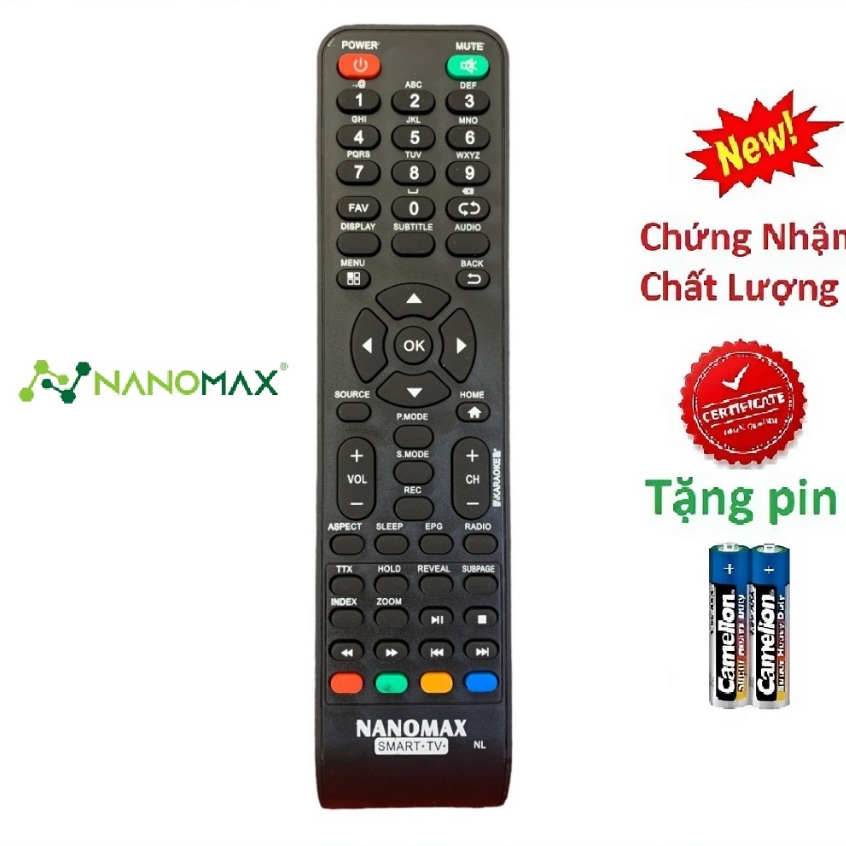tay điều khiển remote từ xa tivi nanomax smart TV hàng mới-kèm pin ...