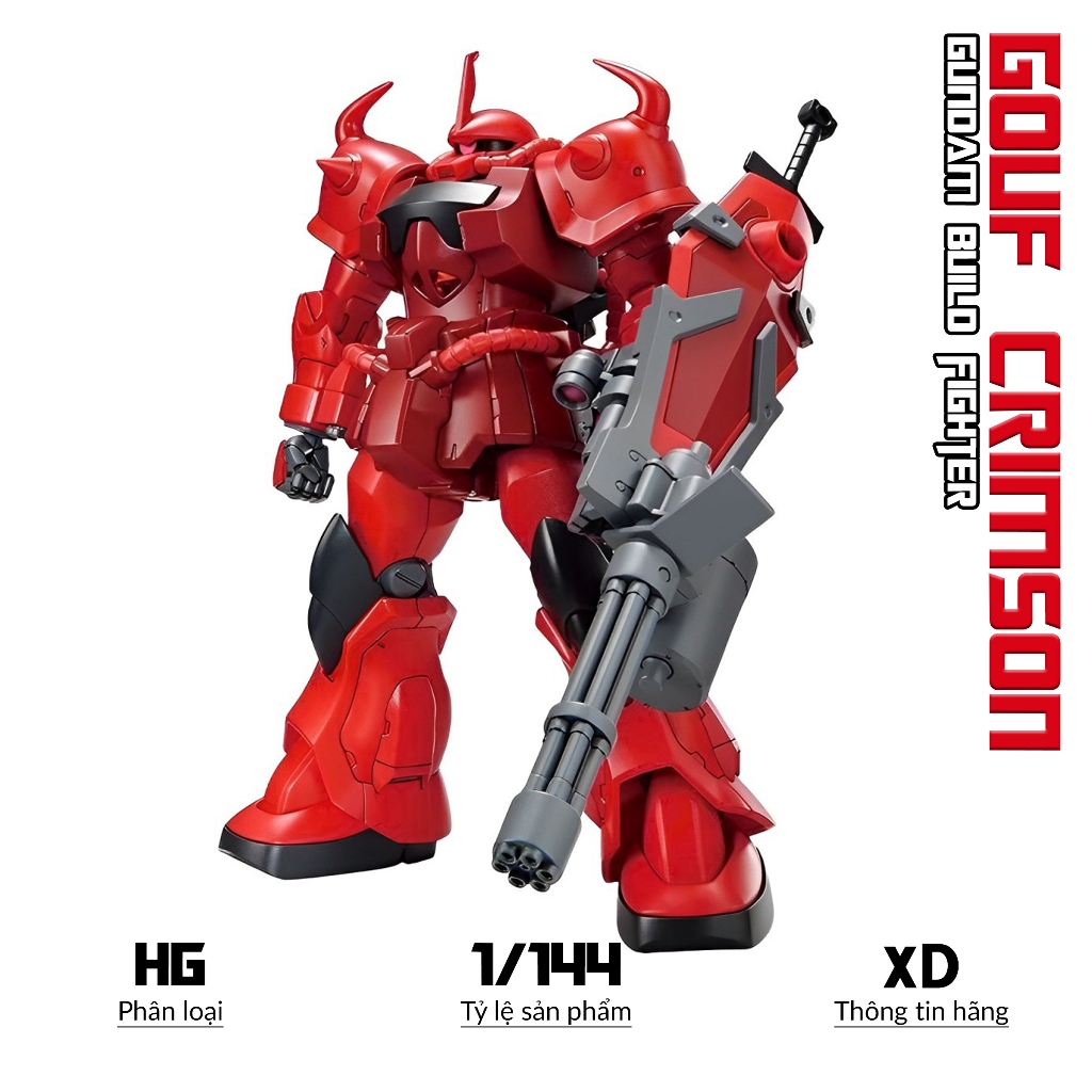Mô hình HG Gouf Crimson Custom, 1/144 Mobile Suit, Xếp hình thông minh ...