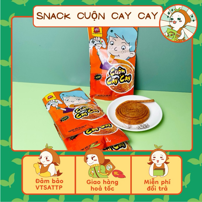 Combo 5 Gói Snack Cuộn Cay Cay Thơm Ngon, Que Cay Cổng Trường, Đồ Ăn ...
