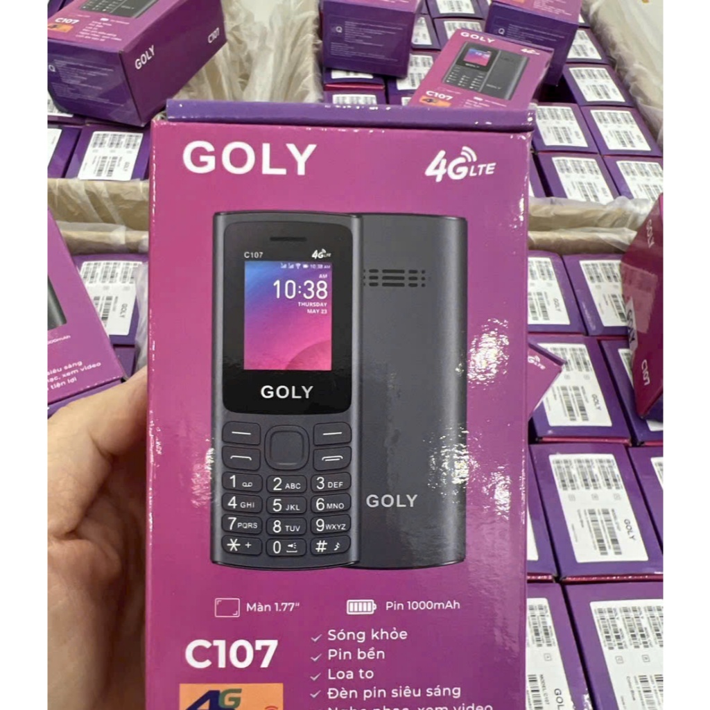 Điện thoại 4G Goly C107 4G Xài sim Mobi ok,đèn pin siêu sáng dùng pin ...