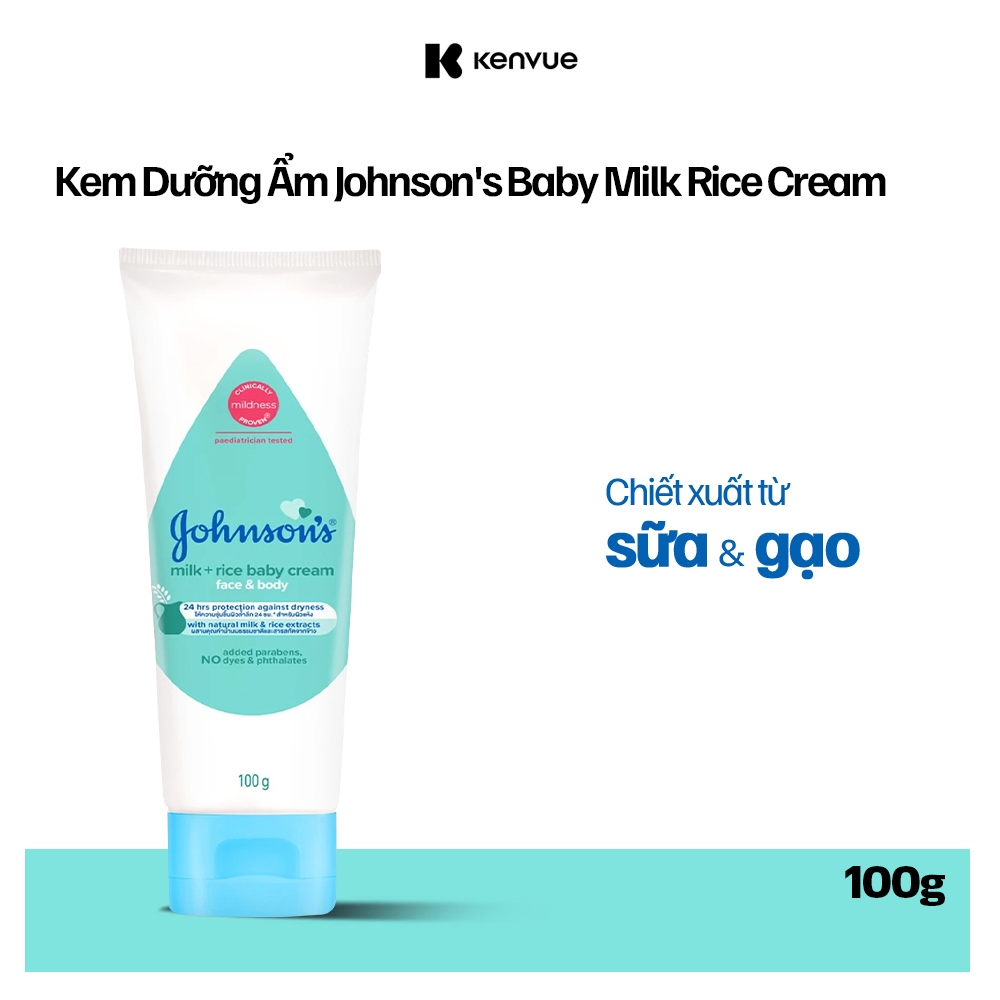 Kem Dưỡng Ẩm Johnson's Baby Milk Rice Cream 100g | Shopee Việt Nam