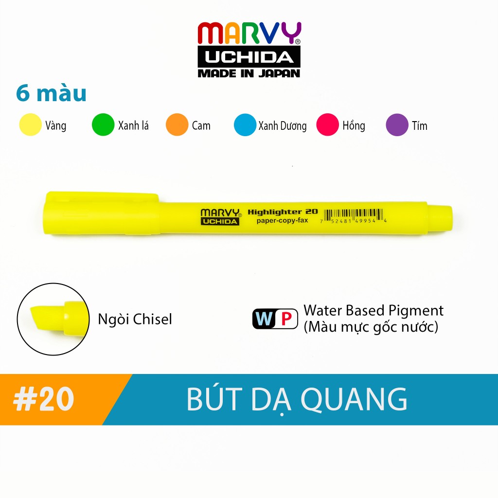 Bút dạ quang Marvy Uchida 20 | Shopee Việt Nam