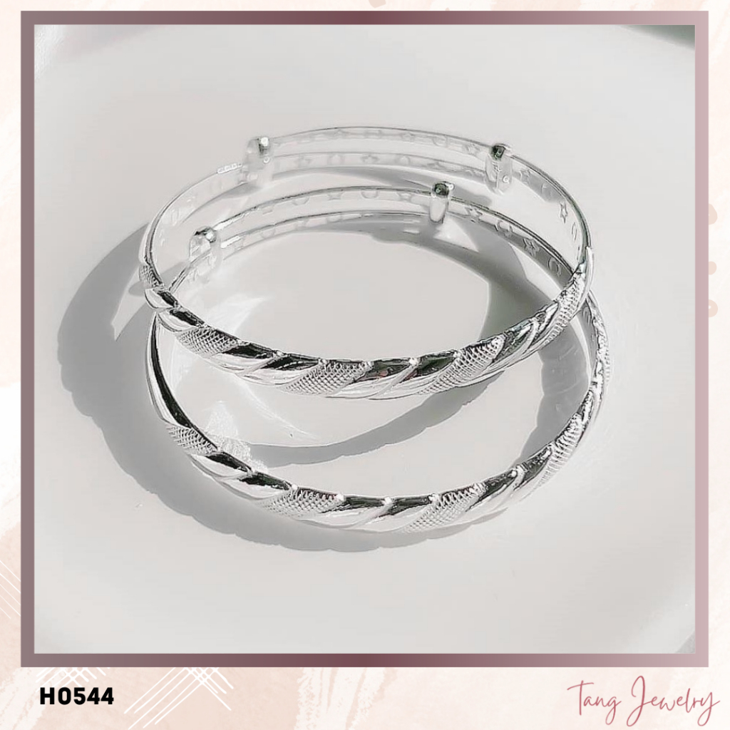 TANG H0544 - Vòng bạc ta hình xoắn chéo dành cho bé | Shopee Việt Nam