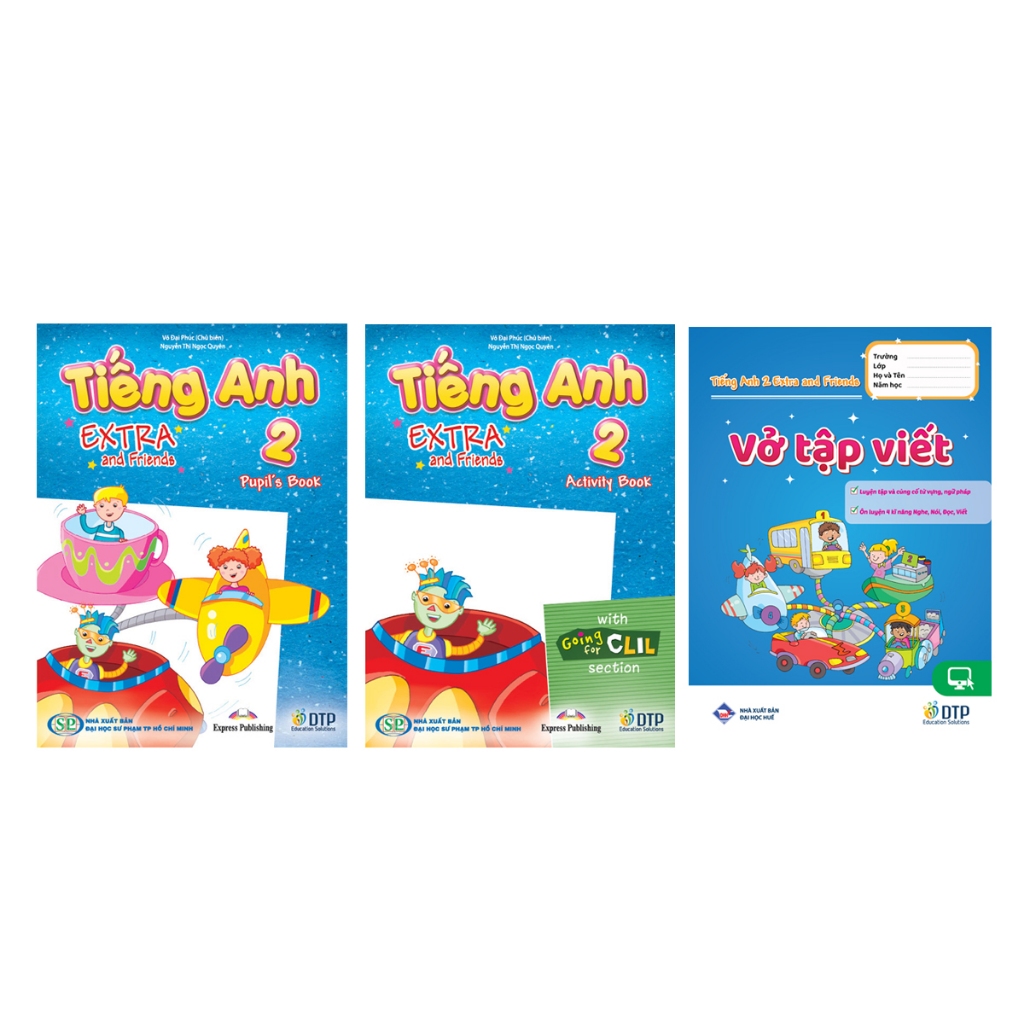 Sách - DTPbooks - Tiếng Anh 2 Extra and Friends pack (SB, WB, Notebook) | Shopee Việt Nam