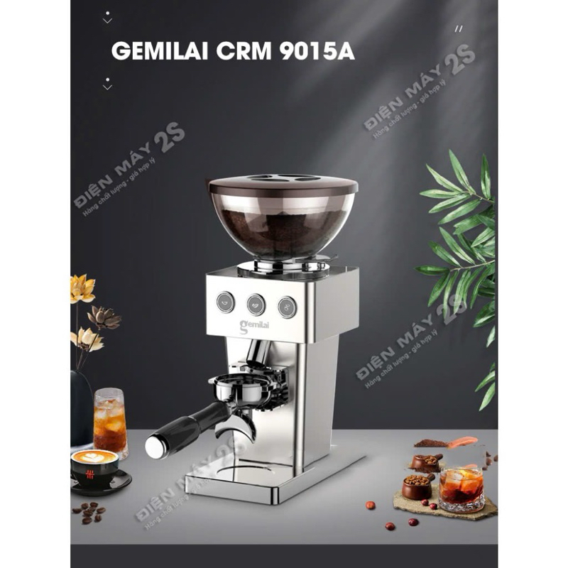 [HCM-Hàng sẵn] Máy xay cà phê, máy xay cafe GEMILAI CRM 9015A tự động - Xay Espresso, pha phin ...