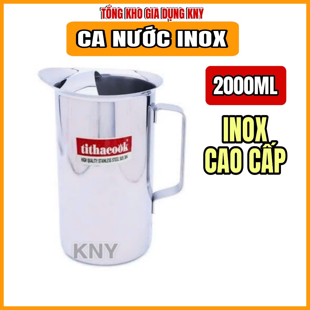 Ca inox 304 TITHACOOK, ca nước inox cao cấp có nắp và không nắp loại ...