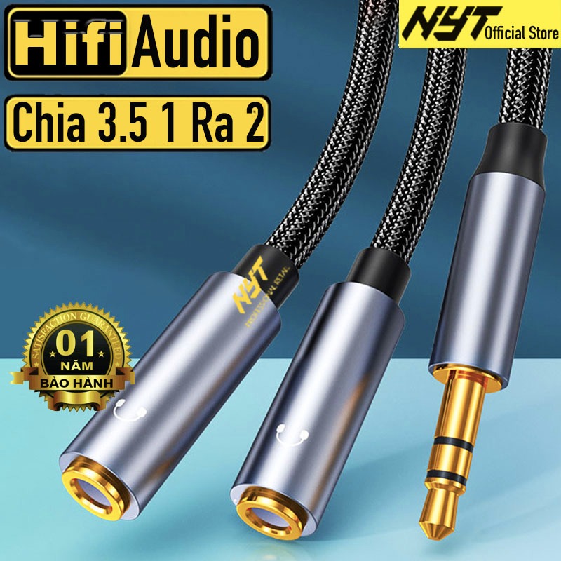Jack Chia Tai Nghe 3.5mm 1 Ra 2 NYT Loại Xịn Chống Nhiễu, Không Giựt ...
