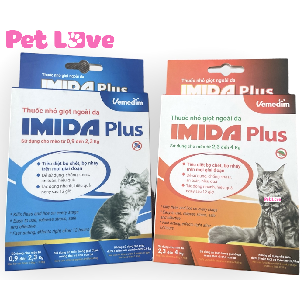 Hộp 3 ống Imida Plus nhỏ gáy cho mèo (Vemedim) | Shopee Việt Nam