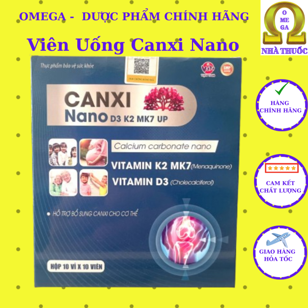 Viên Uống Canxi Nano D3 K2 MK7 UP (Hộp 100v, HD 2027) - Giúp Phát Triển ...