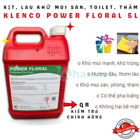 Dung dịch xịt, lau khử mùi Klenco Power Floral hương dâu 5L | Shopee ...