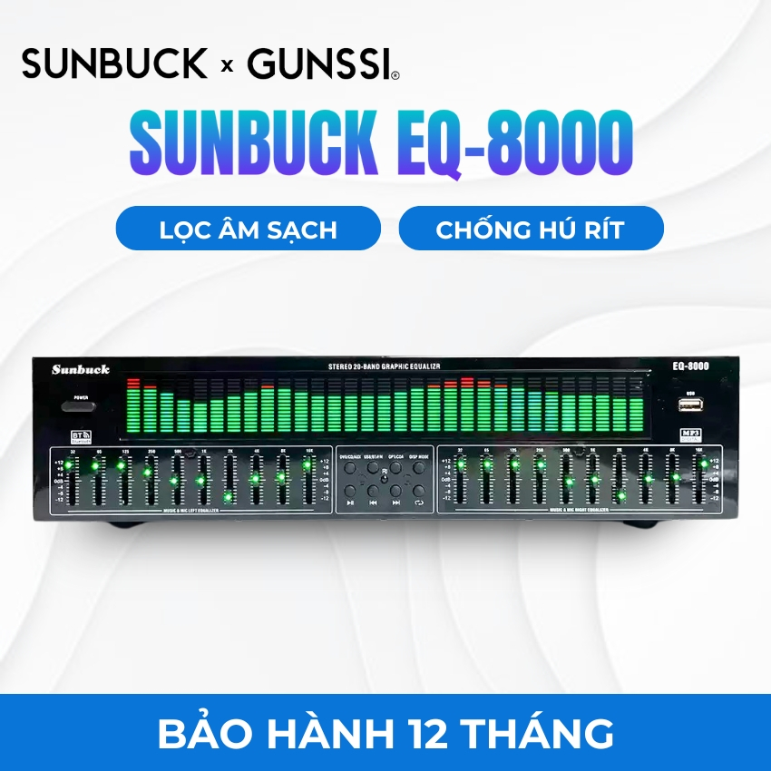 Lọc Xì Equalizer Sunbuck EQ-8000, Lọc Xì Âm Thanh 2 Kênh Cao Cấp Chất Lượng Cao, Lọc Âm Cực Hay ...