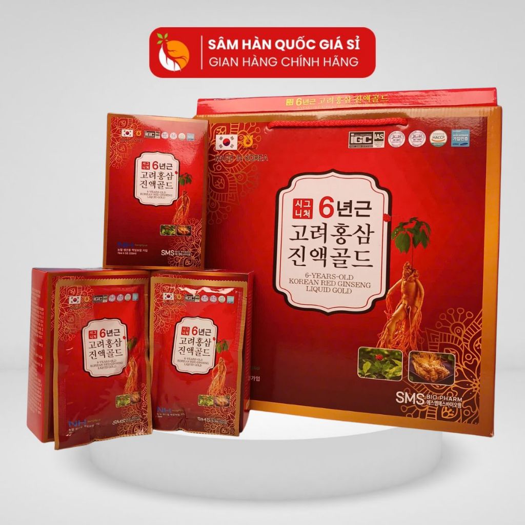 Nước Uống Hồng Sâm 6 Năm Tuổi Hàn Quốc NongHyup (70ml x 30 Gói) - SAMJIN HEALTH | Shopee Việt Nam