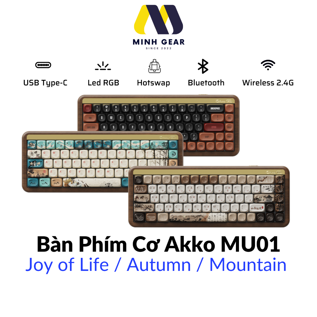 Bàn phím cơ 3 mode AKKO MU01 Joy of Life / Autumn / Mountain Seclusion ...