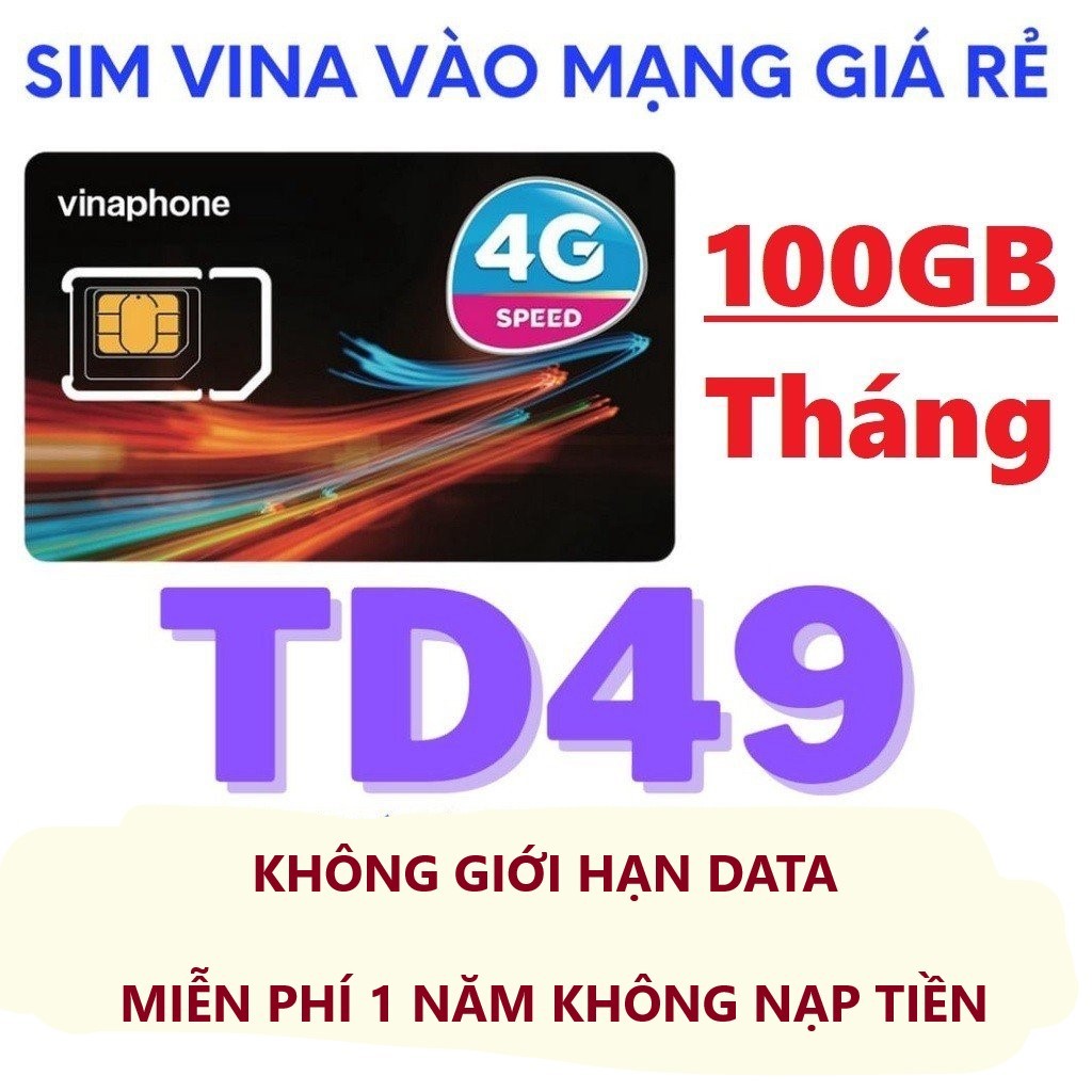 SIM 4G TỐC ĐỘ CAO VINAPHONE TD49 CÓ 1200GB/NĂM 100G/THÁNG TRUY CẬP TẸT GA - TỐC ĐỘ NHANH NHƯ ...