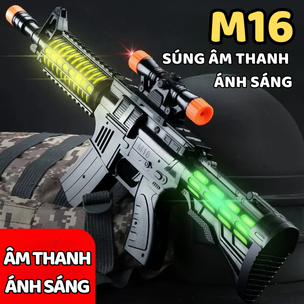 Súng Đồ Chơi Có Âm Thanh Ánh Sáng Sử Dụng Pin M16 | Shopee Việt Nam
