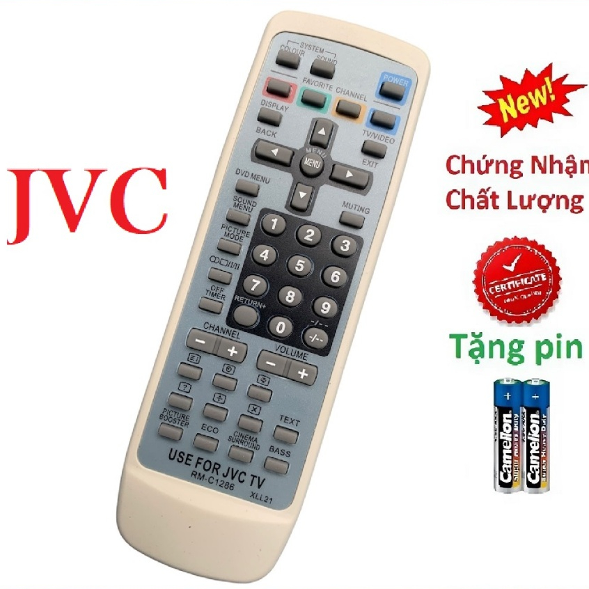 tay điều khiển remote từ xa tivi JVC 1286 đời cũ-kèm pin-tay đầu bấm ...