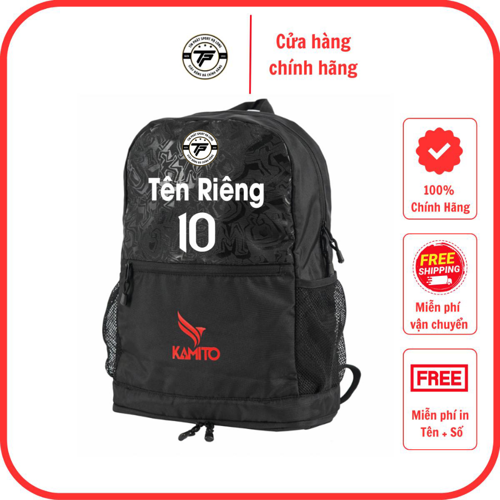 Balo thể thao Kamito Elite Max ĐEN chính hãng, FREE in tên số, đồ đá ...